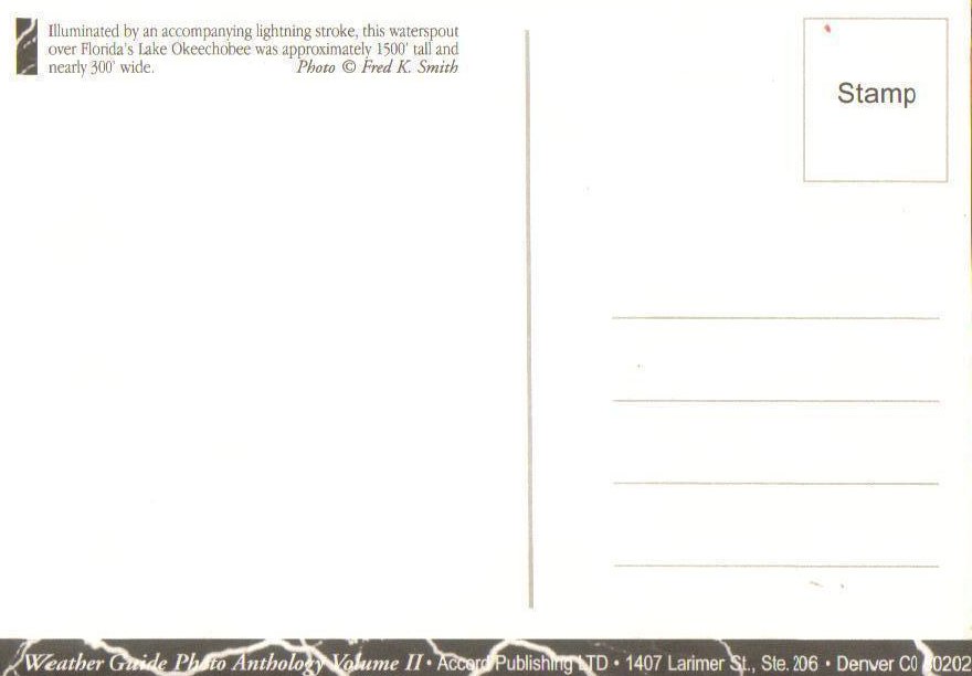 Waterspout and Lightning Weather Phenomenon Postcard