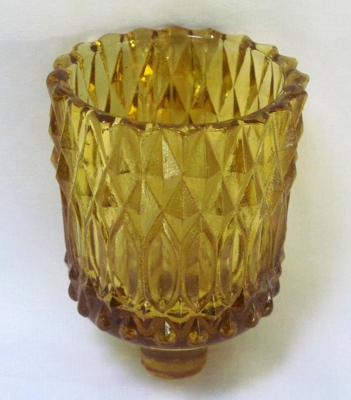 Peg Votive Candle Holder Small English Tudor Window Amber OOS