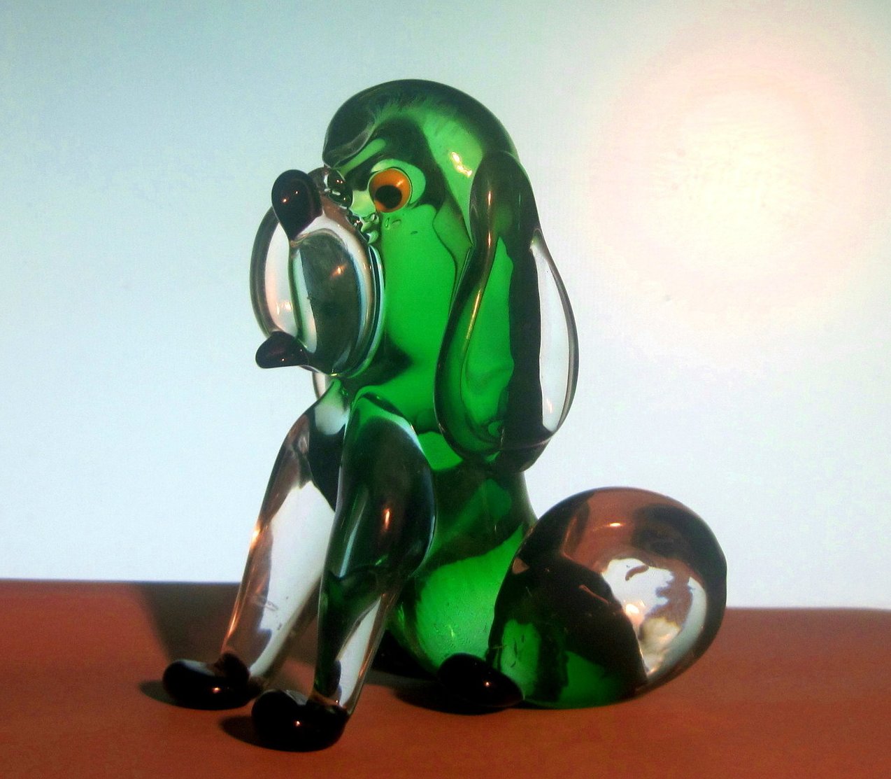 Murano Art Glass Dog Arte Murano ICET Green Blue OOS