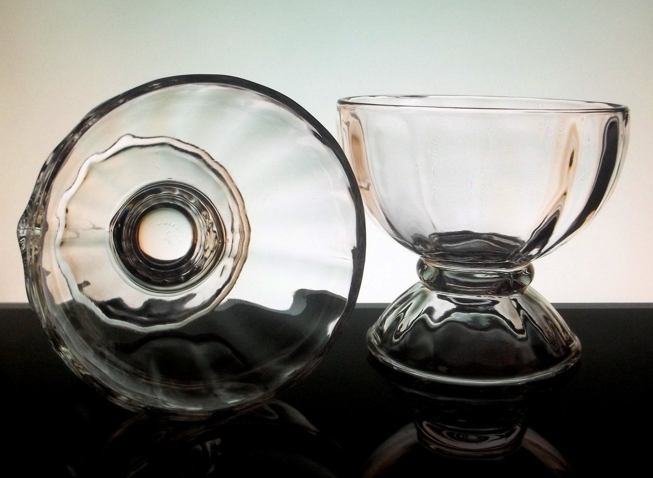 Glass Ice Cream Sundae Bowls Dessert Libbey 5118 Lot of 2 OOS