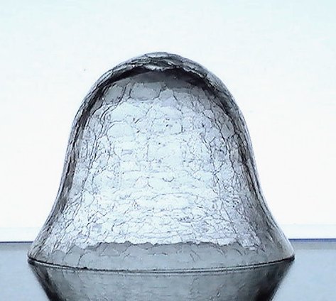 Hanging Candle Holder Cup Crackle Glass Flared 3.25 x 4 1/8 OOS