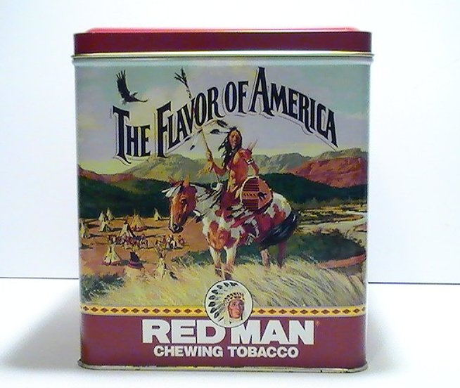 Redman Flavor of America Chewing Tobacco Tin Canister 1991 OOS