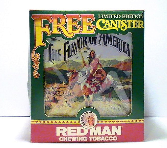 Redman Flavor of America Chewing Tobacco Tin Canister 1991 OOS