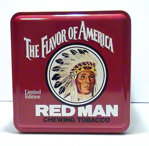 Redman Flavor of America Chewing Tobacco Tin Canister 1991 OOS