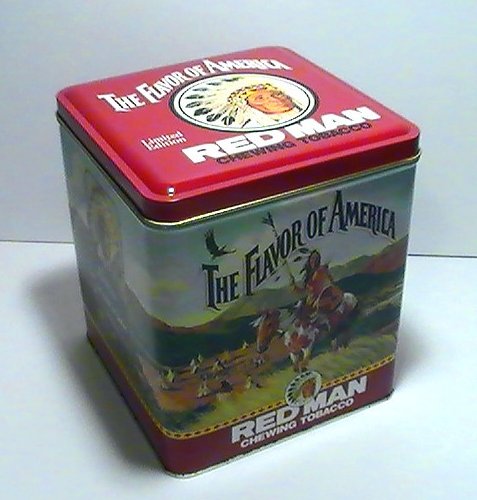 Redman Flavor of America Chewing Tobacco Tin Canister 1991 OOS