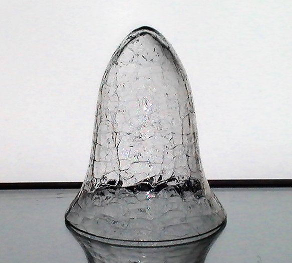 Hanging Candle Holder Crackle Glass Flared 5 x 4 3/8 OOS