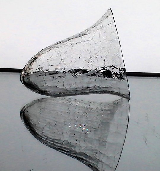Hanging Candle Holder Crackle Glass Flared 5 x 4 3/8 OOS