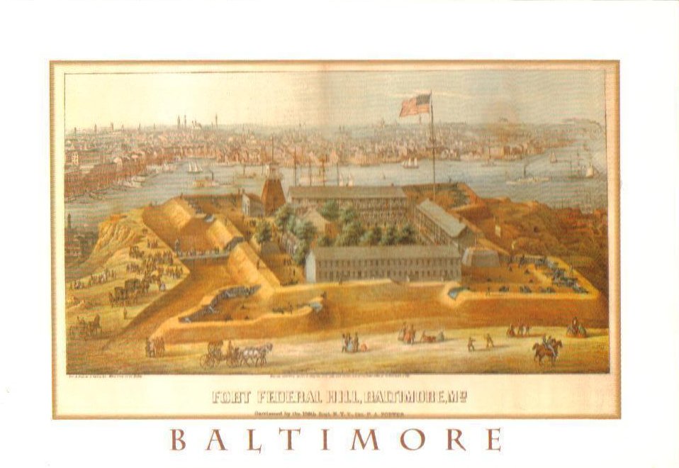 Fort Federal Hill Baltimore Maryland Postcard