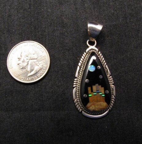 Navajo Inlaid Monument Valley Night Sky Pendant, Matthew Jack