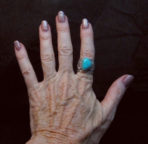 Wide Navajo Native American Sunshine Reeves Turquoise Ring sz8-3/4