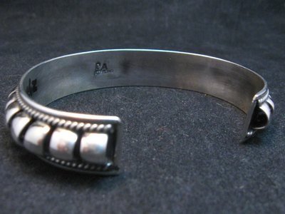 American Indian Navajo Priscilla Apache Sterling Silver Ribbed Bracelet